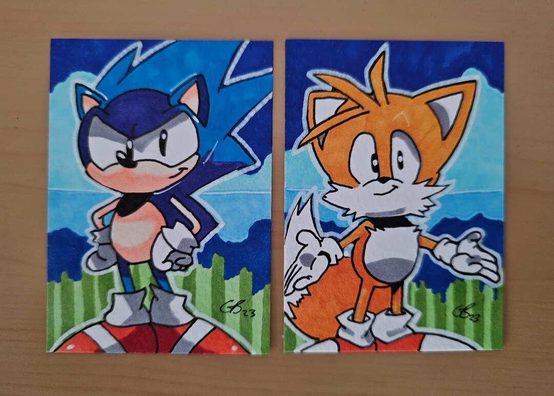 Sonic and Tails Sketch Card Set - Etsy