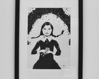 Wednesday Addams Art Print. the Addams Family Original Oil - Etsy