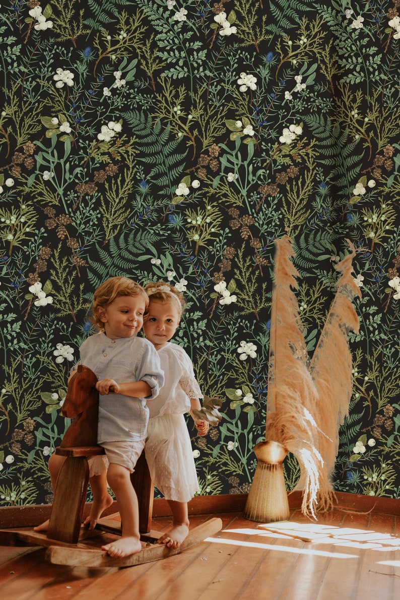 Botanical Fern Wallpaper Removable and Peel&stick Wall Art - Etsy