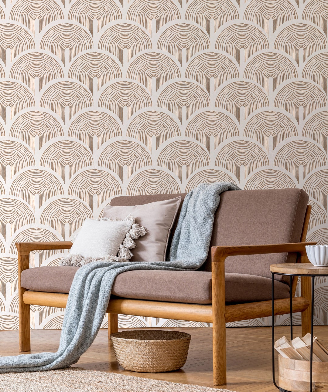 Abstract Waves Wallpaper, Prepasted and Peel&stick Wall Art ...