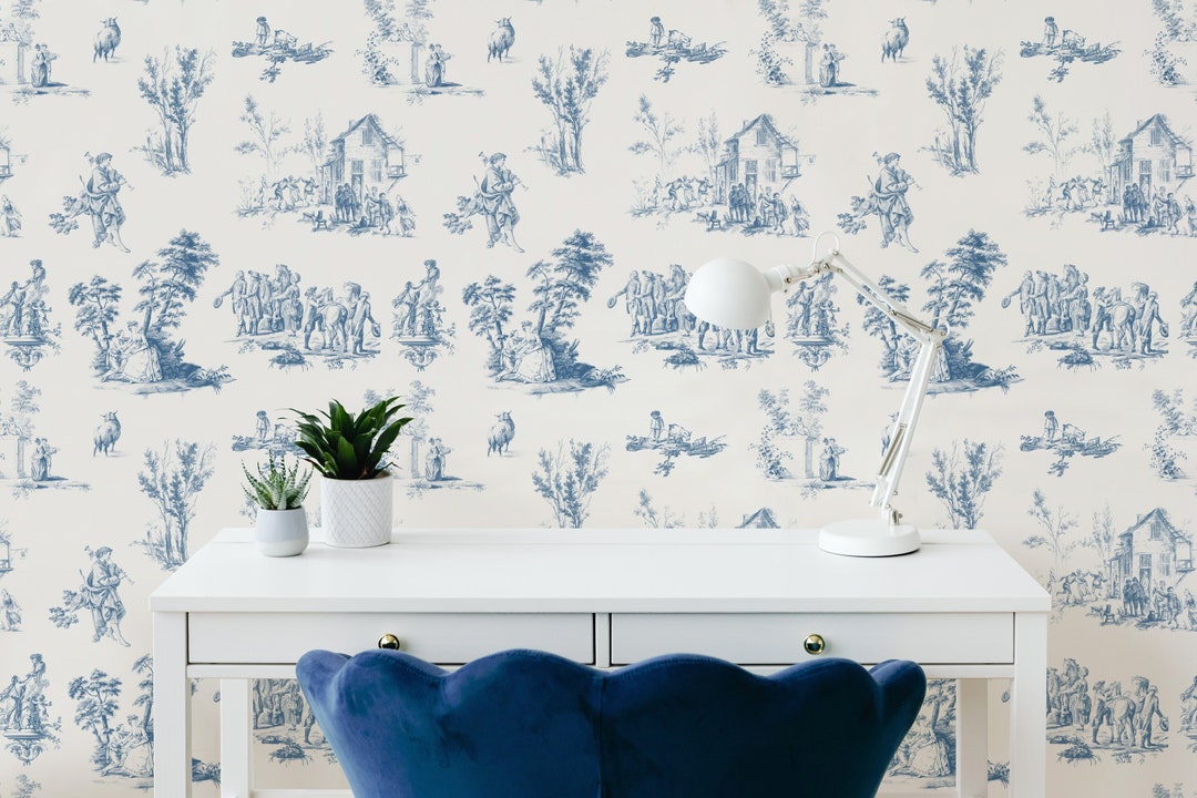 Buy Toile Abstract Kitchen Wallpaper, Removable and Peel&stick Wall Art ...