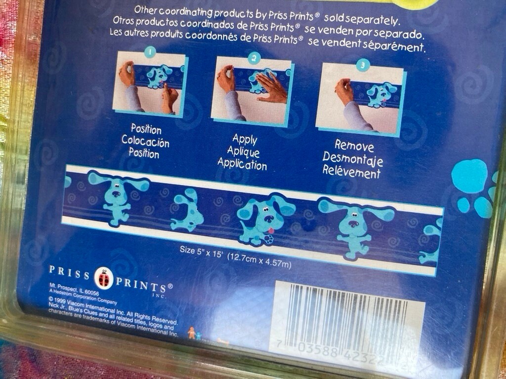 Blue's Clues Wallpaper Border Stick-ups - Vintage 1999 - Unopened BNIB ...