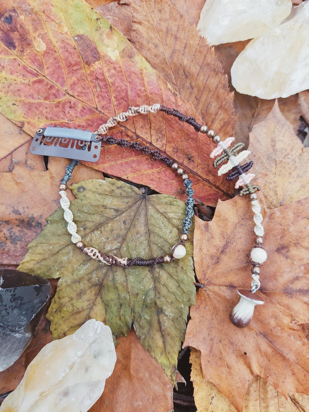 Fern Forager Macrame Wrap Handmade Hairwrap With Fern and Boletus ...