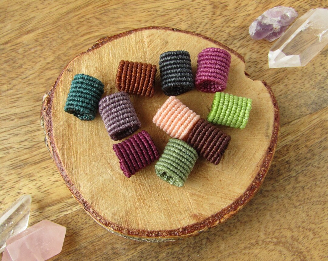 Dreadlock Macrame Bead Handmade Dread Bead Minimalist Dreadlock Cuff Dreadlock Bead Set ...