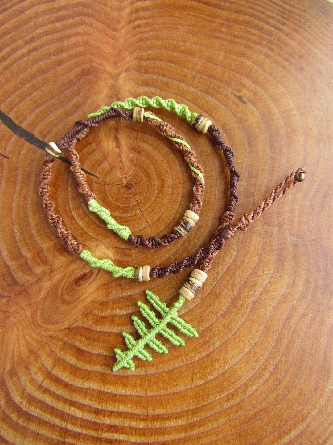 Macrame Fern Dreadlock Wrap: Handmade Hairwrap With Coconut Beads - Etsy