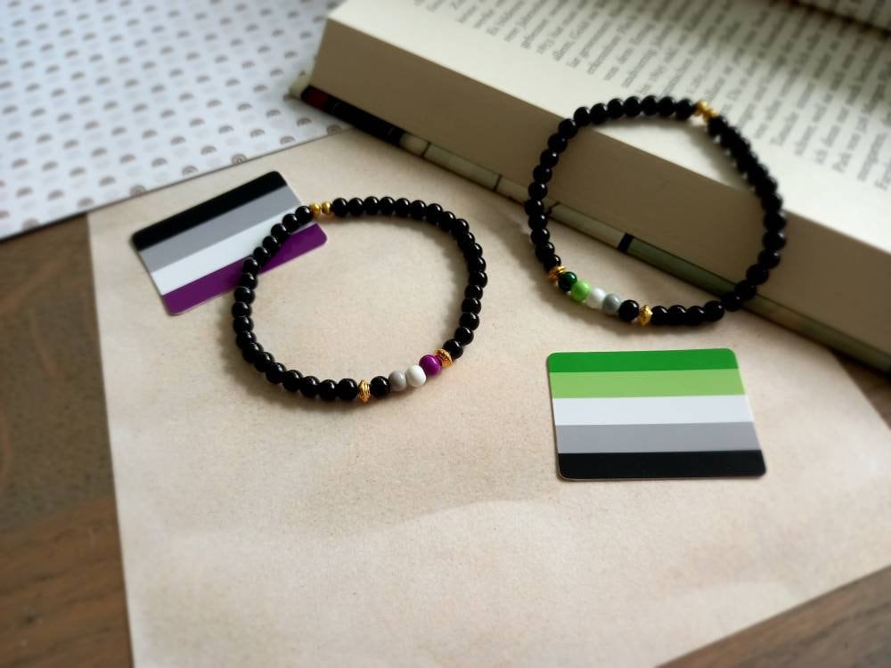 Pride-armband: Aseksuele of Aromantische Vlag - Etsy