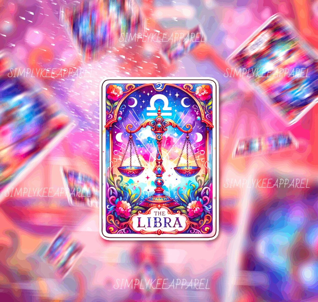 Libra Sticker, Tarot Card Sticker, Mystical Stickers, Holographic ...