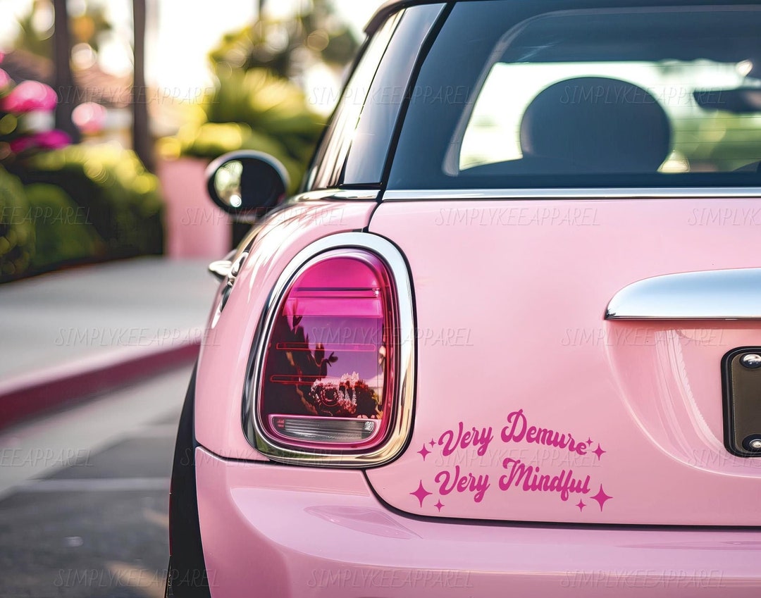 Very Demure, Car Window Decal, Pink Car Accessories, Car Decals for ...