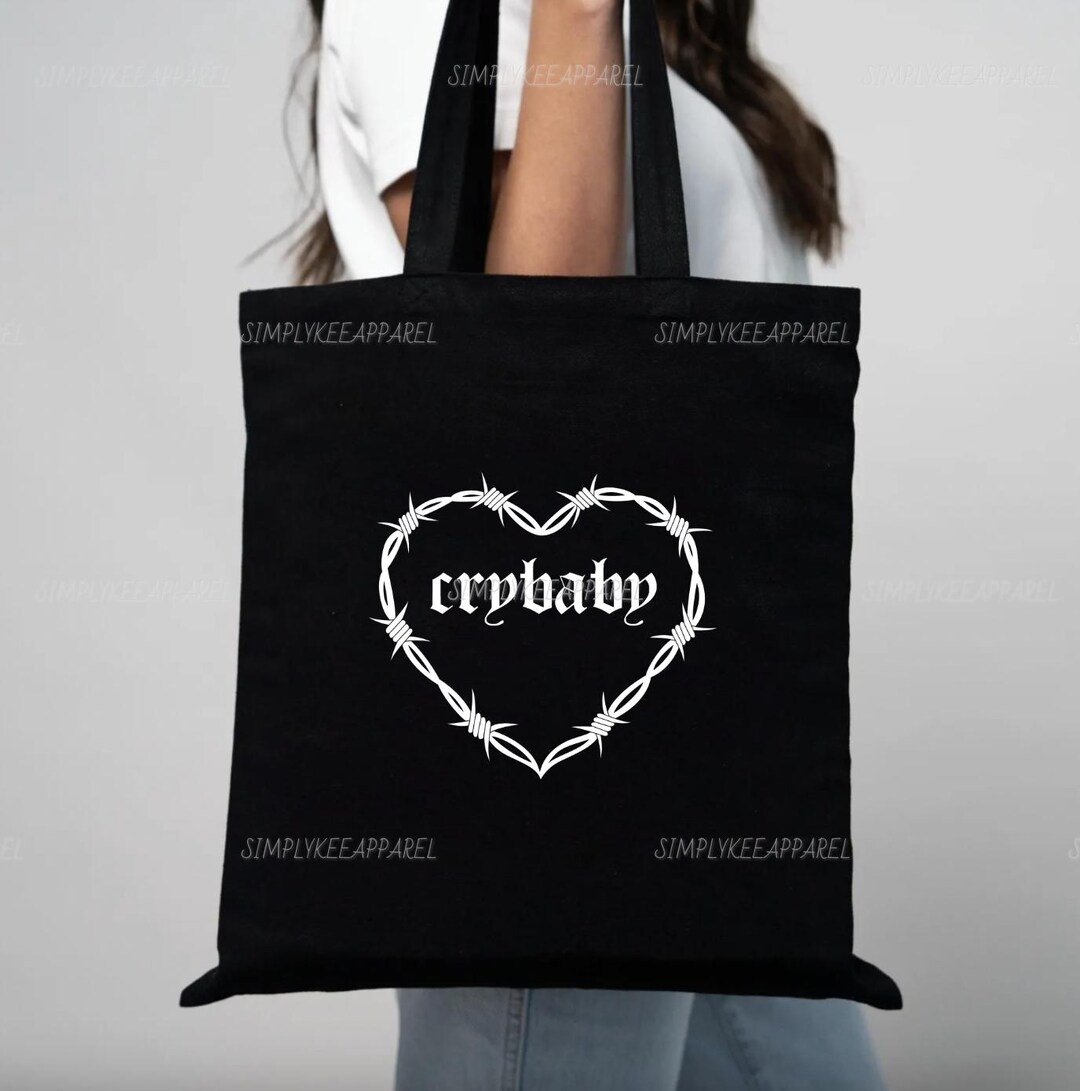 Crybaby, Cry Baby, Peep, Barbed Wire Heart, Grunge Tote Bag, Y2k, 90s ...