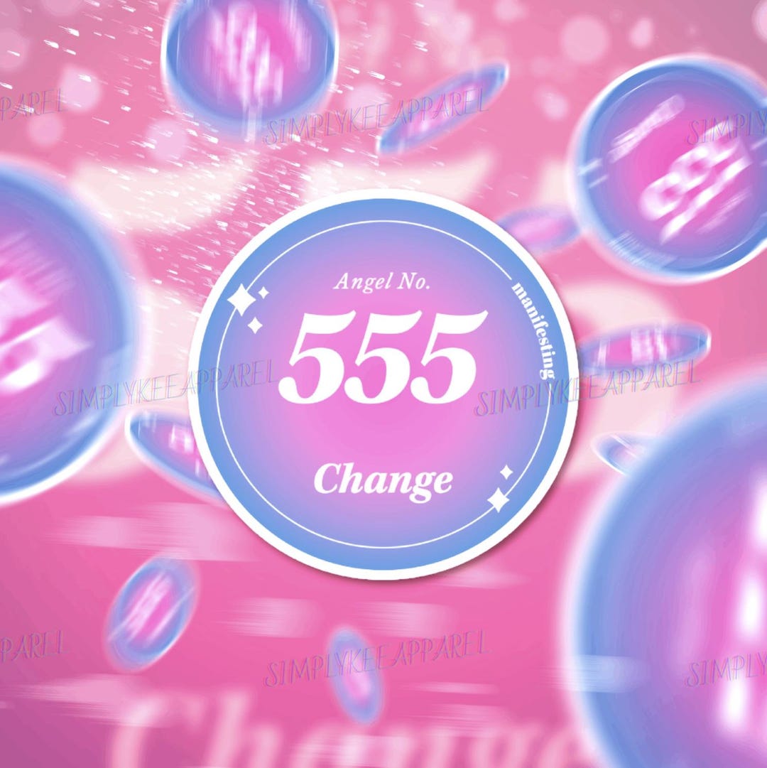 555 Holographic Sticker, Angel Numbers, Alignment, Destiny, Fate ...