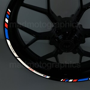 Motorcycle Wheel Stickers Decals Set Rim Stripes Race Motorbike for BMW ...