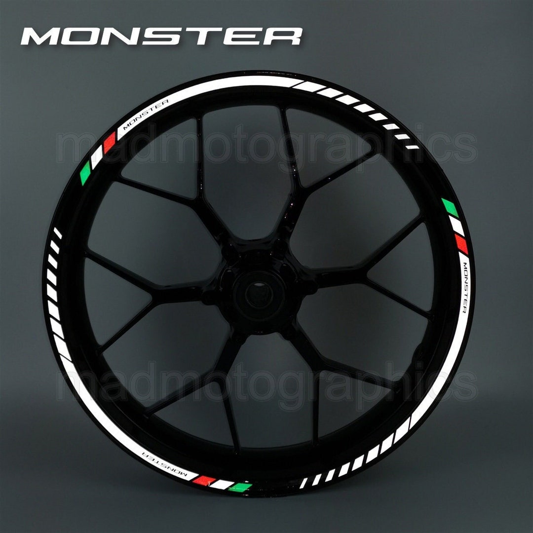 Reflective Wheel Stickers Decals Rim Stripes for Ducati Monster 696 797 ...