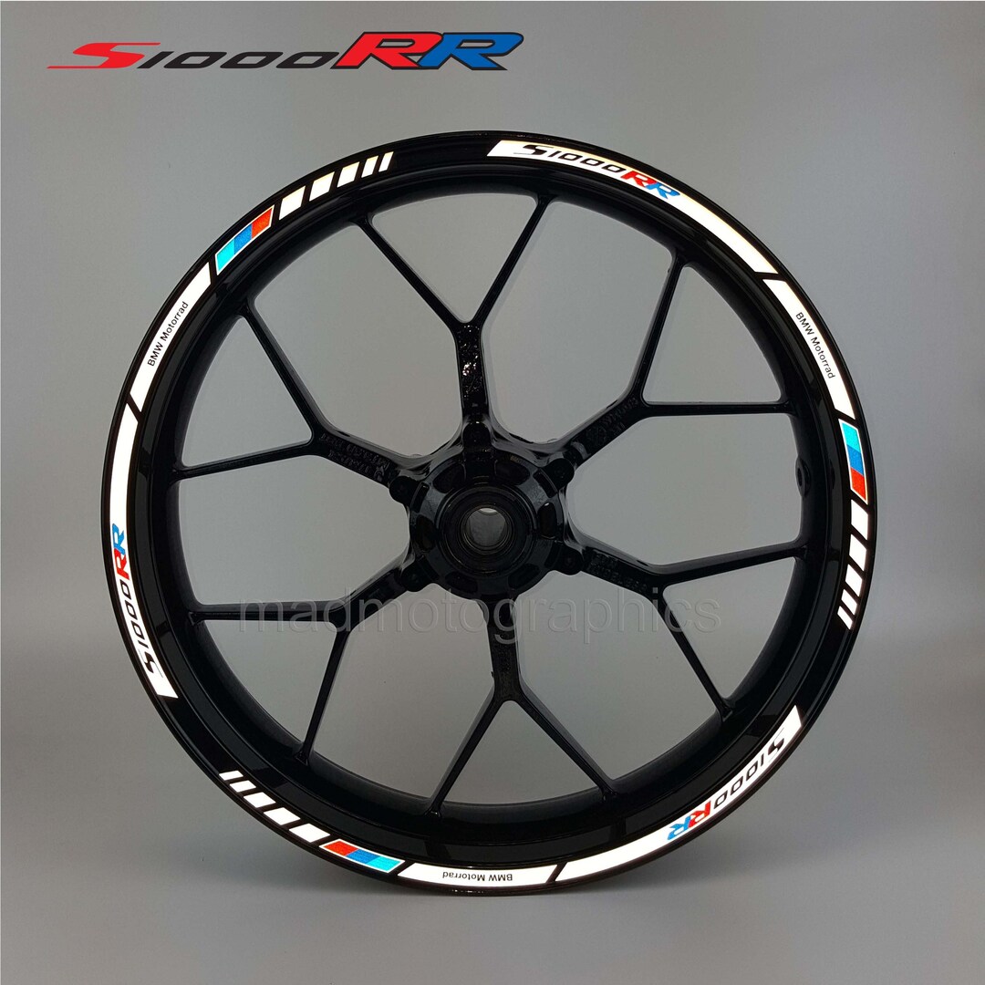 Reflective Motorcycle Wheel Stickers Decals Set Rim Tape Stripes Race ...