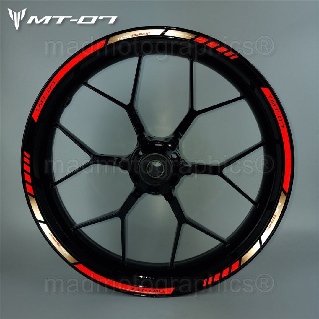 MT-07 Reflective Motorcycle Wheel Stickers Decals Rim Tape Stripes ...