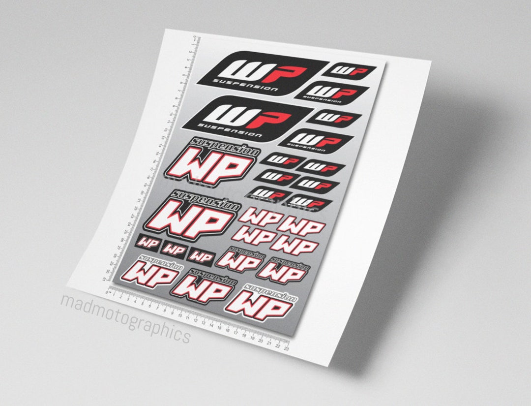 WP White Power Motorcycle Fairing Shock Stickers Bike Enduro MX ...