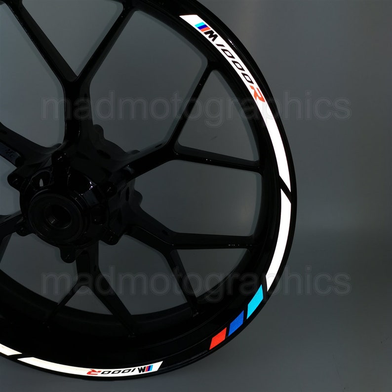 Reflective Motorcycle Wheel Stickers Decals Set Rim Tape Stripes Race ...