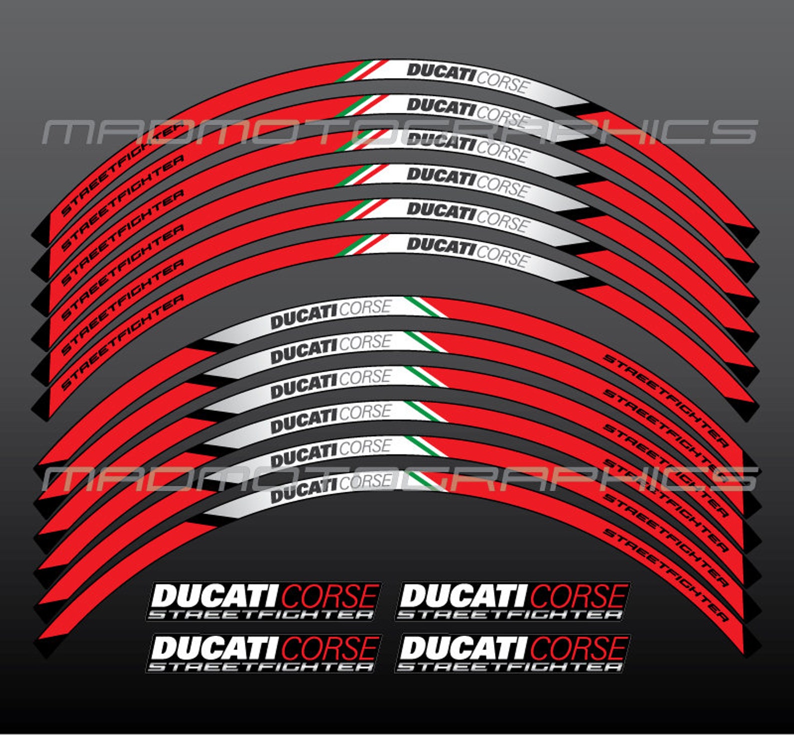 Reflective Wheel Stickers Decals Rim Stripes for Ducati Streetfighter ...
