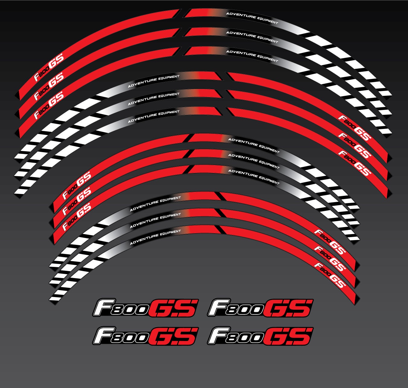 Motorcycle Wheel Stickers Decals Set Rim Tape Stripes | Etsy