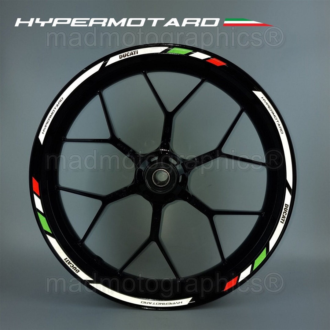 Reflective Wheel Stickers Decals Rim Stripes for Ducati Hypermotorad ...