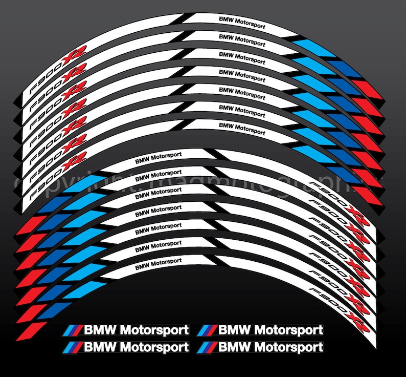 Motorcycle Wheel Stickers Decals Set Rim Tape Stripes F900 XR Race ...