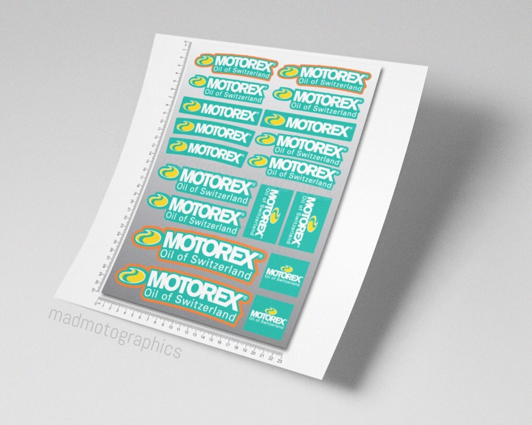 Motorex Motorcycle Fairing Shock Stickers Bike Enduro MX Graphics ...