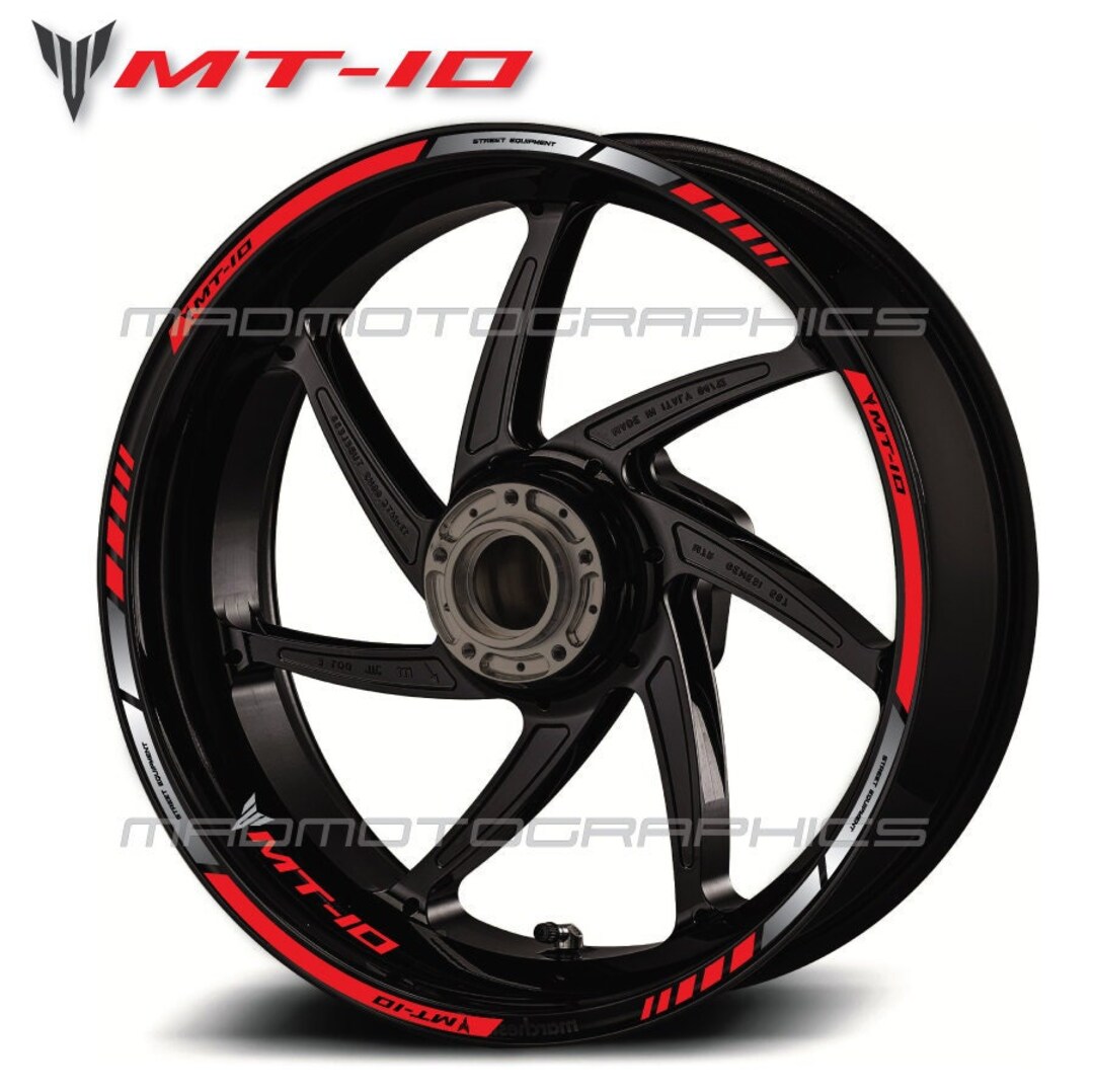 MT10 Motorcycle Wheel Stickers Graphics Decals Rim Tape Motorbike ...