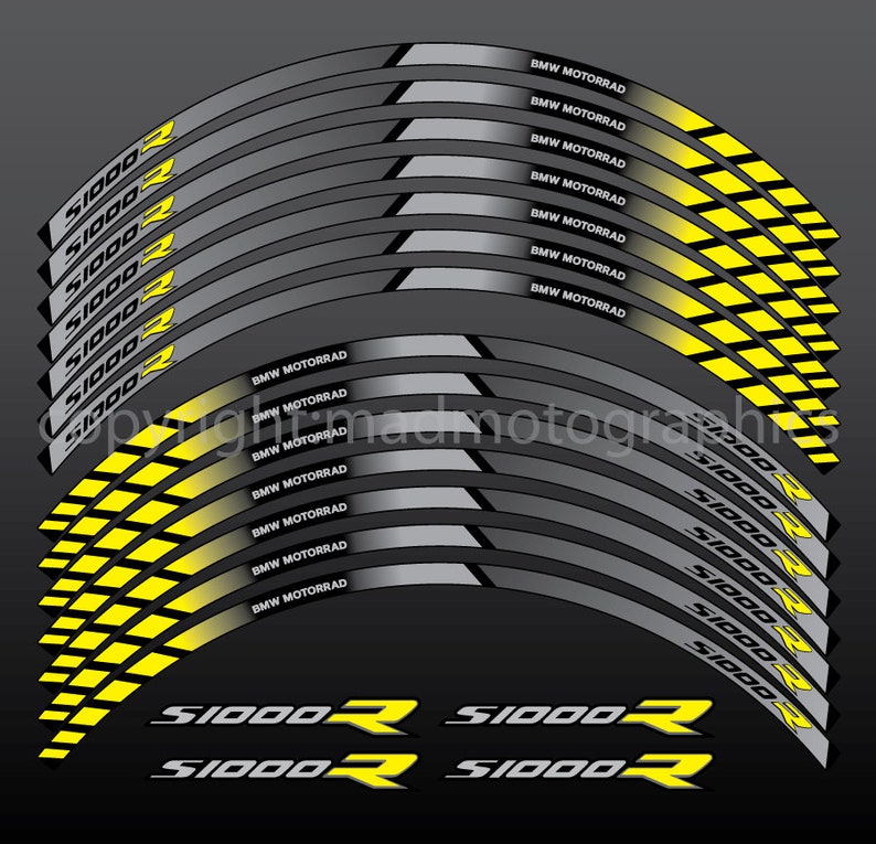 Motorcycle Wheel Stickers Decals Set Rim Tape Stripes Race | Etsy