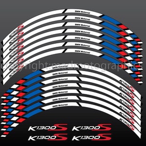 Motorcycle Wheel Stickers Decals Set Rim Tape K1300 S Stripes Race ...