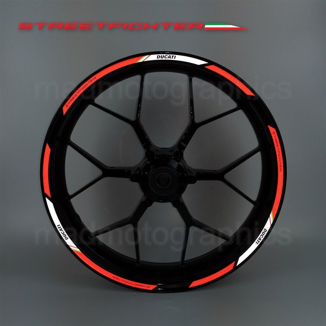 Reflective Wheel Stickers Decals Rim Stripes for Ducati Streetfighter ...
