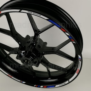 Motorcycle Wheel Stickers Decals Set Rim Stripes Race Motorbike for BMW ...