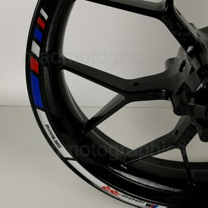 Motorcycle Wheel Stickers Decals Set Rim Stripes Race Motorbike for BMW ...