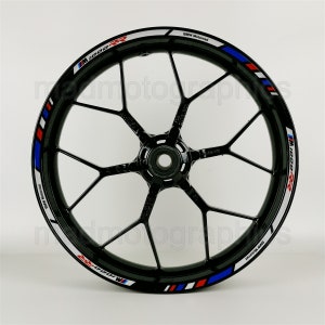 Motorcycle Wheel Stickers Decals Set Rim Stripes Race Motorbike for BMW ...