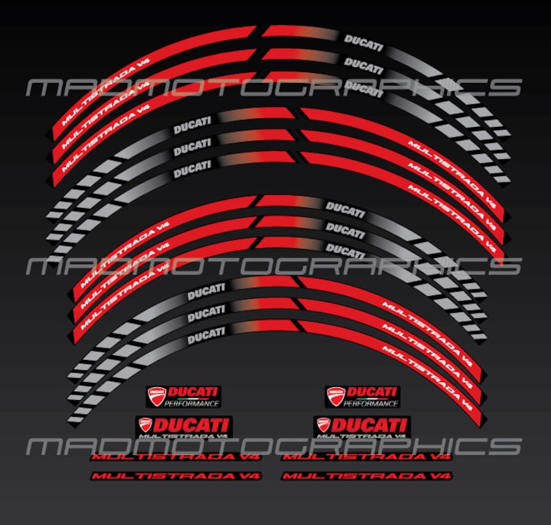 Motorcycle Wheel Stickers Decals Graphics Rim Tape Stripes Motorbike ...