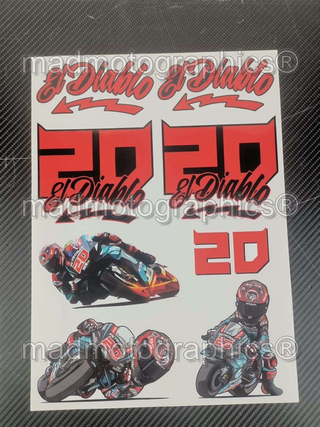 Fabio Quartararo 20 Motorcycle Motorbike Fairing Helmet Stickers Bike ...