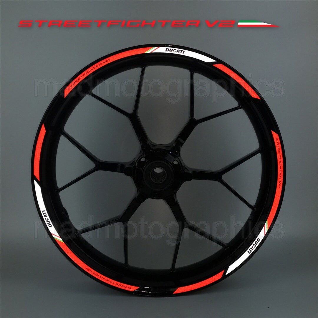 Reflective Wheel Stickers Decals Rim Stripes for Ducati Streetfighter ...