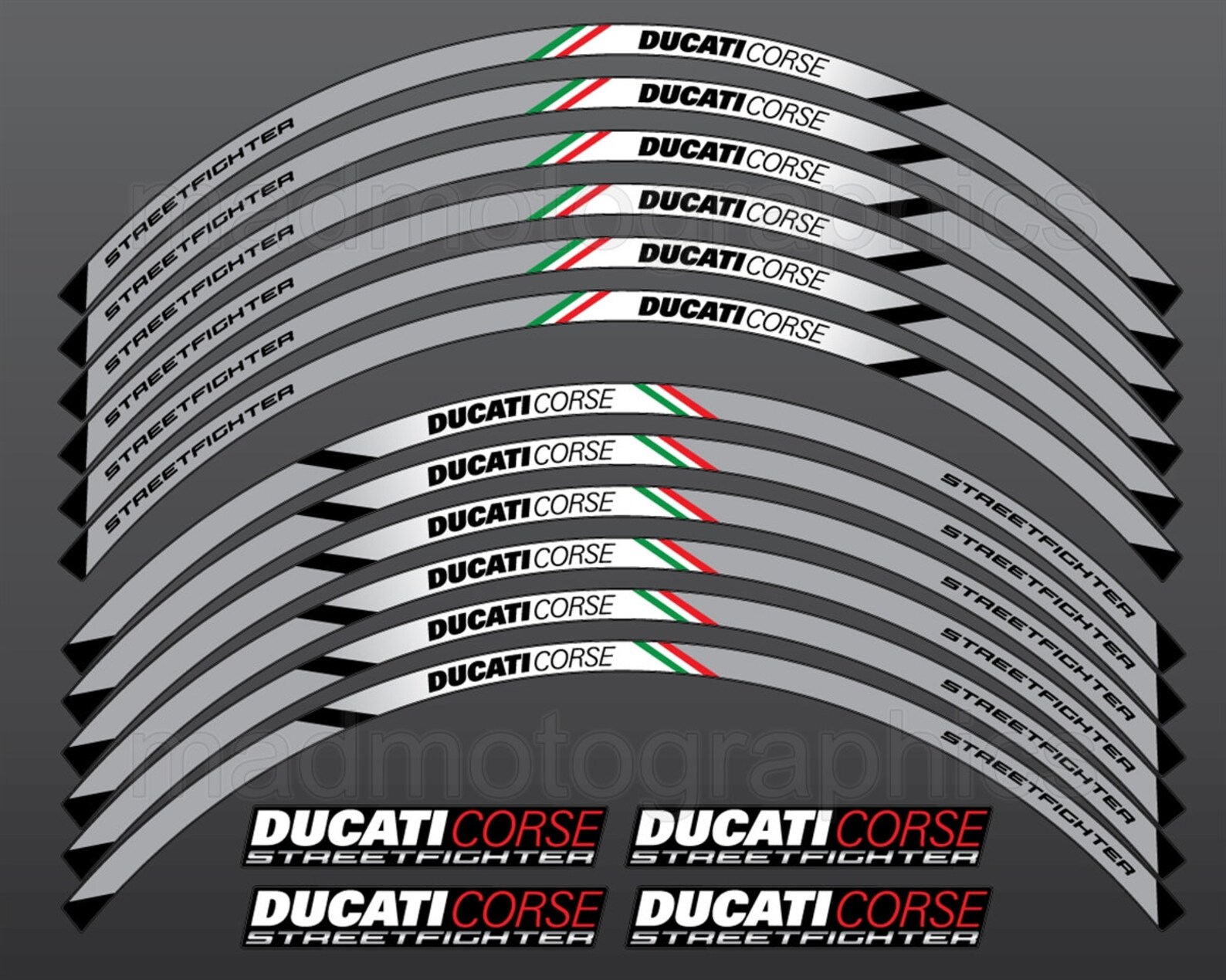 Reflective Wheel Stickers Decals Rim Stripes for Ducati Streetfighter ...