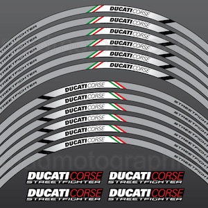 Reflective Wheel Stickers Decals Rim Stripes for Ducati Streetfighter ...