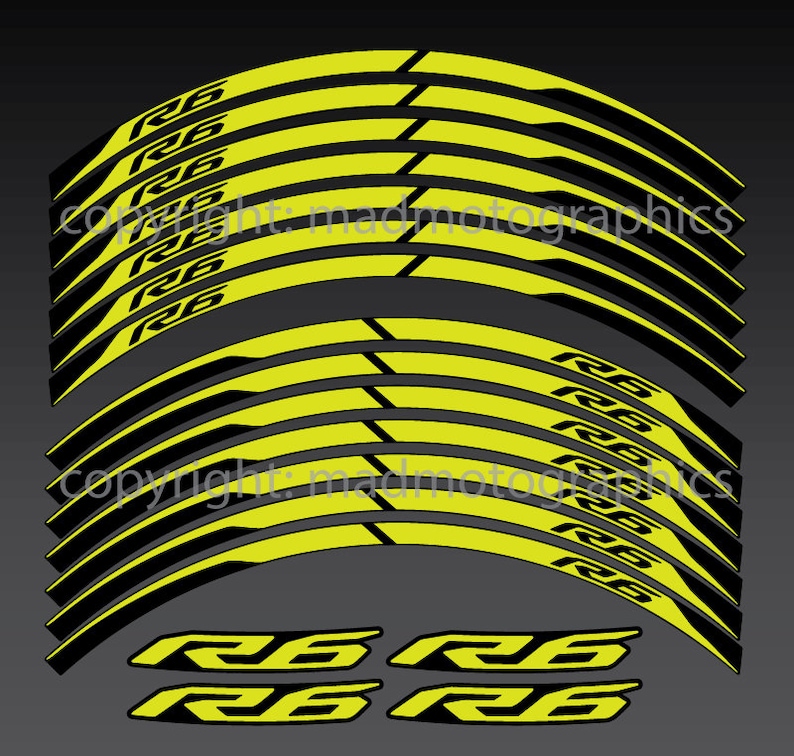 Motorcycle Wheel Stickers Graphics Decals Rim Tape Stripes Motorbike ...