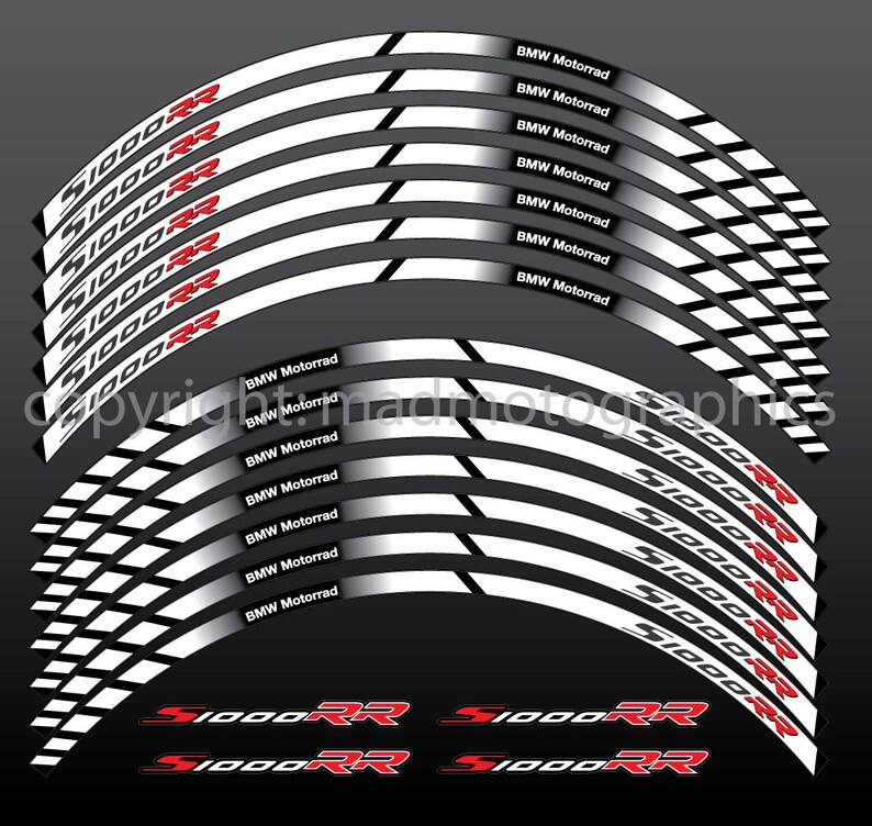 Motorcycle Wheel Stickers Decals Set Rim Tape Stripes Race - Etsy