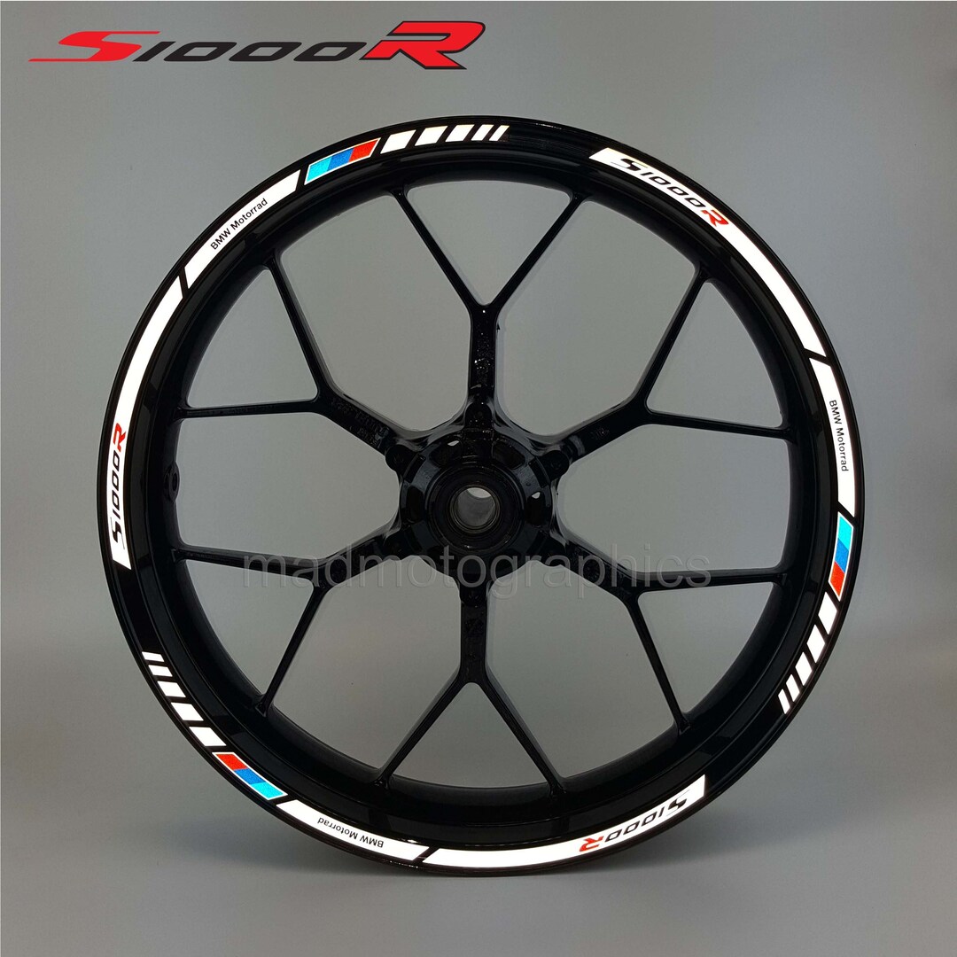 Reflective Motorcycle Wheel Stickers Decals Set Rim Tape Stripes Race ...