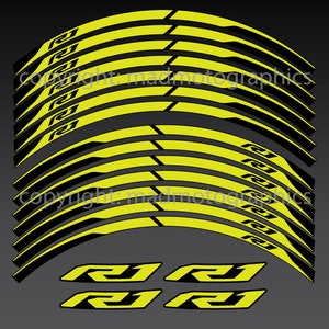 Motorcycle Wheel Stickers Graphics Decals Rim Tape Stripes Motorbike ...