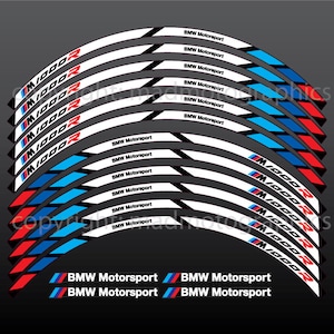 Reflective Motorcycle Wheel Stickers Decals Set Rim Tape Stripes Race ...