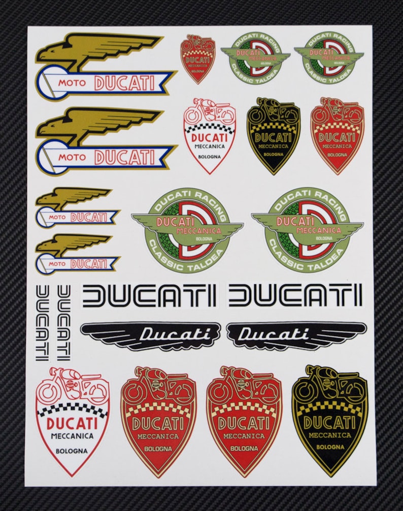 Retro Old Classic Logo Motorcycle Motorbike Fairing Helmet Stickers ...