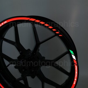 Reflective Wheel Stickers Decals Rim Stripes for Ducati Corse PANIGALE ...