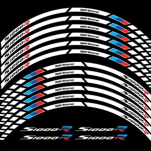 Reflective Motorcycle Wheel Stickers Decals Set Rim Tape Stripes Race ...