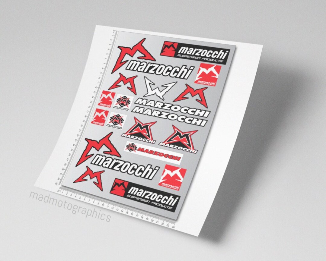 Marzocchi Motorcycle Bicycle Shock Stickers Bike Enduro MX Graphics ...