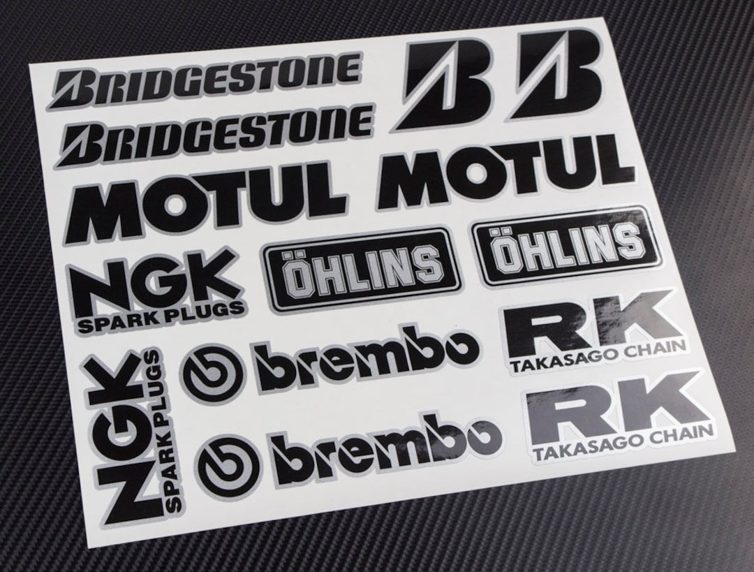 Premium Metallic Sponsor Motorcycle Motorbike Fairing Helmet Stickers ...