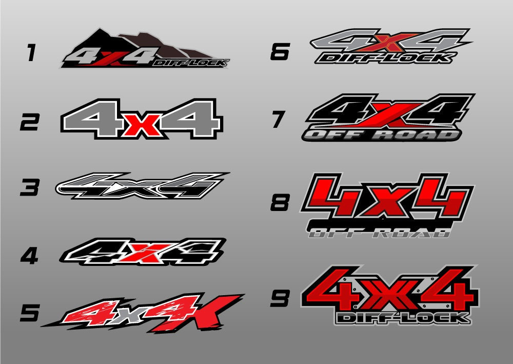 2x 4x4 Stickers Graphics for Pickup Truck Car Atv Utv Body - Etsy