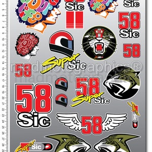 Marco Simoncelli 58 Super Sic Motorcycle Motorbike Fairing Helmet ...