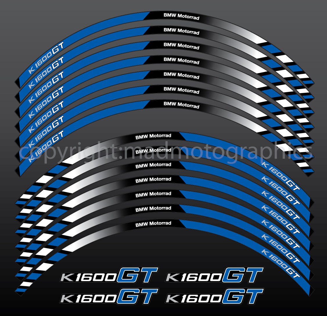 Motorcycle Wheel Stickers Decals Set K1600 GT Rim Tape Stripes | Etsy